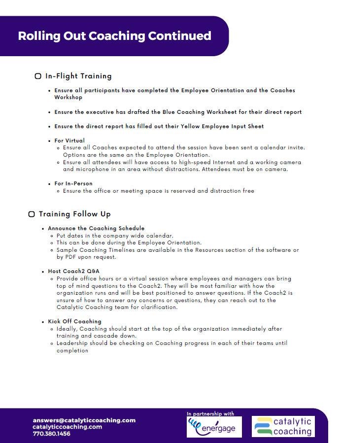 Catalytic Coaching Success Guide