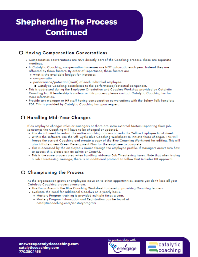 Catalytic Coaching Success Guide