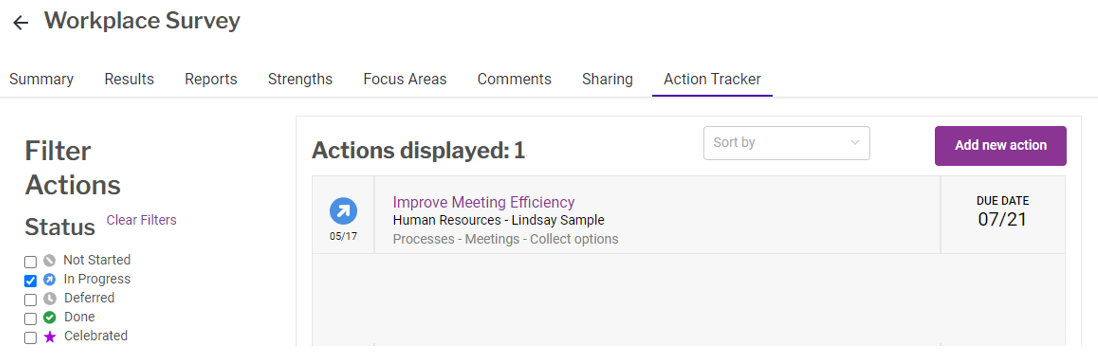 Assigning an Action Item Using Action Tracker