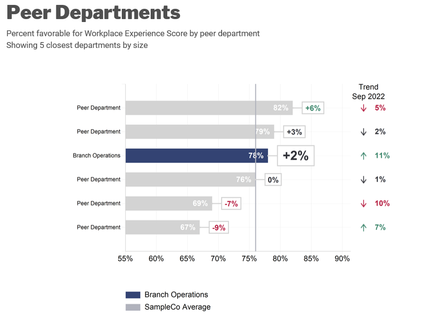 What does peer department mean in the department reports?