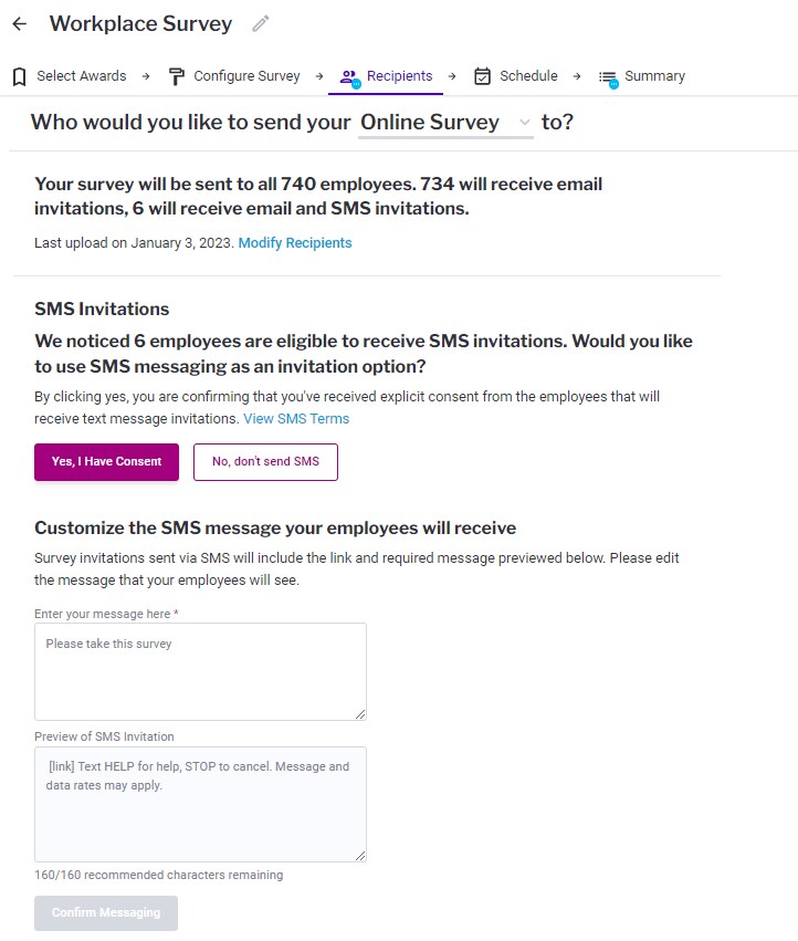 SMS (Text Message) Initiated Surveys